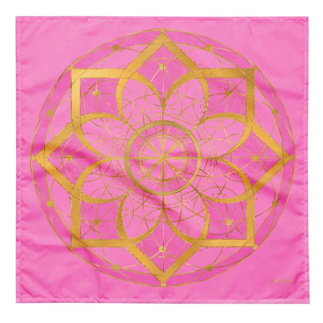 Pink and Gold Altar Cloth, for Crystal Gridding, Readings, Three Sizes ...