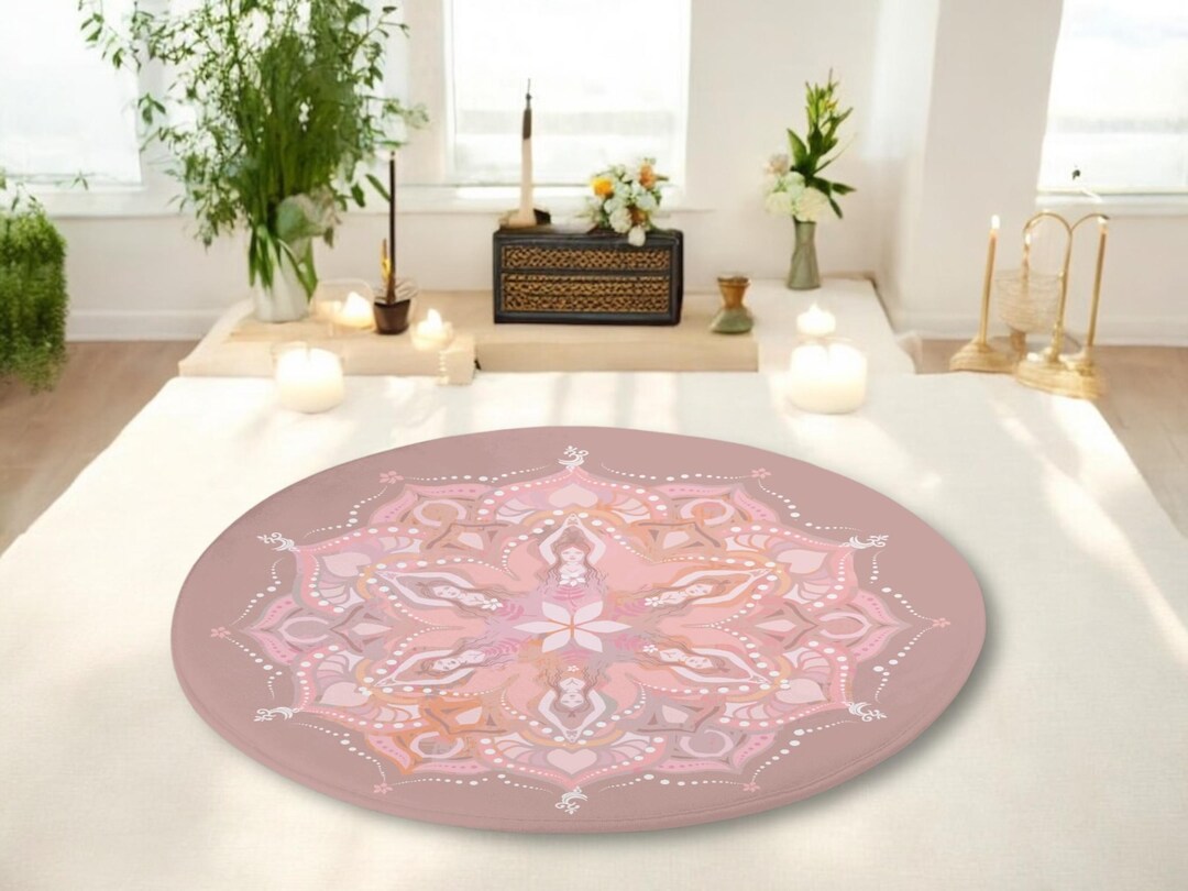 Round Altar Mat Divine Feminine Rose Goddess Sister Circle for Workshop ...