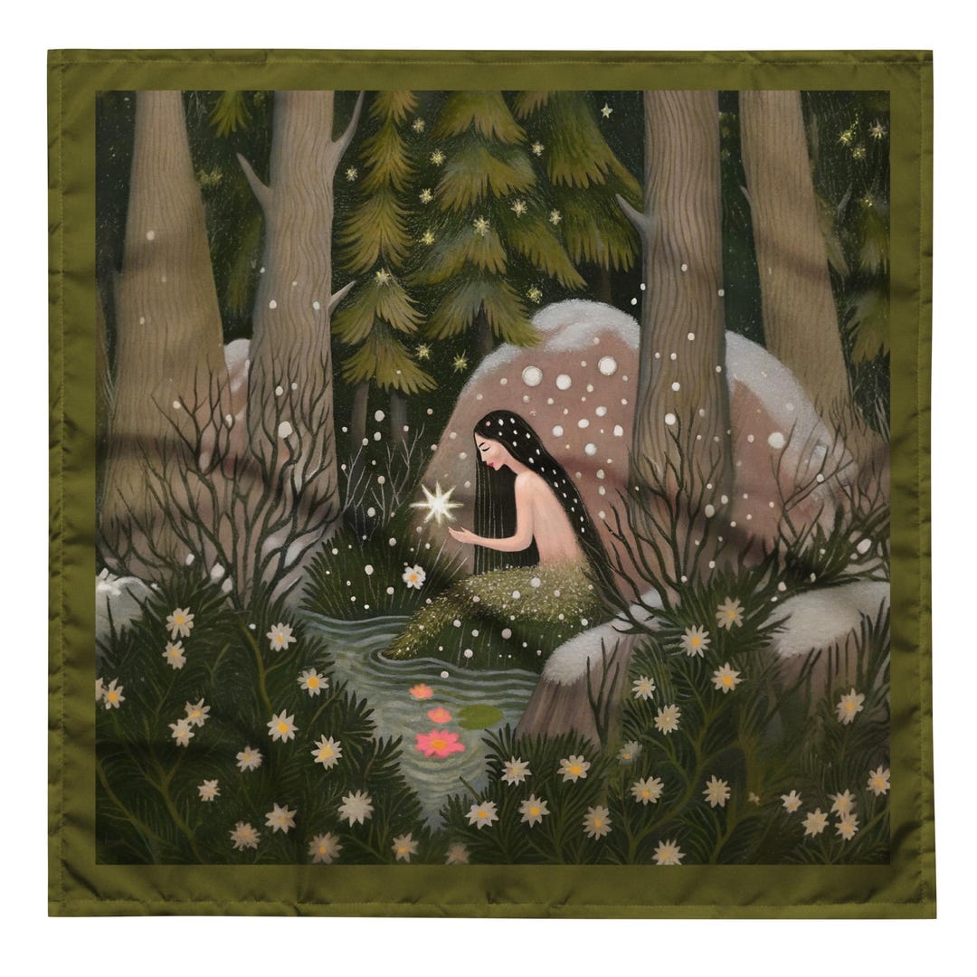 Water Nymph Mermaid Goddess Atargatis Altar Cloth: Pagan Tarot Reading ...