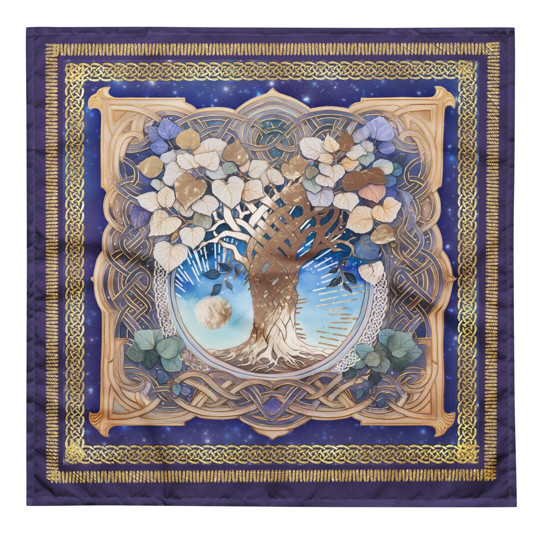 Celtic Tree of Life Altar Cloth: Golden Knotwork Divination - Etsy