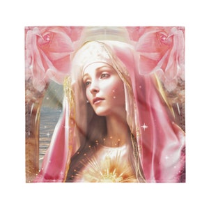 Divine Feminine Mary in Pink, Altar Cloth, “mary, Queen of Heaven ...
