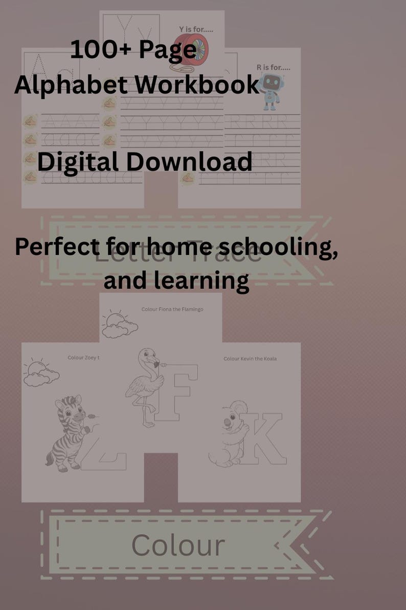 Alphabet Learning Workbook | Letter Tracing, Phonics, Ages 2-5 (PDF ...
