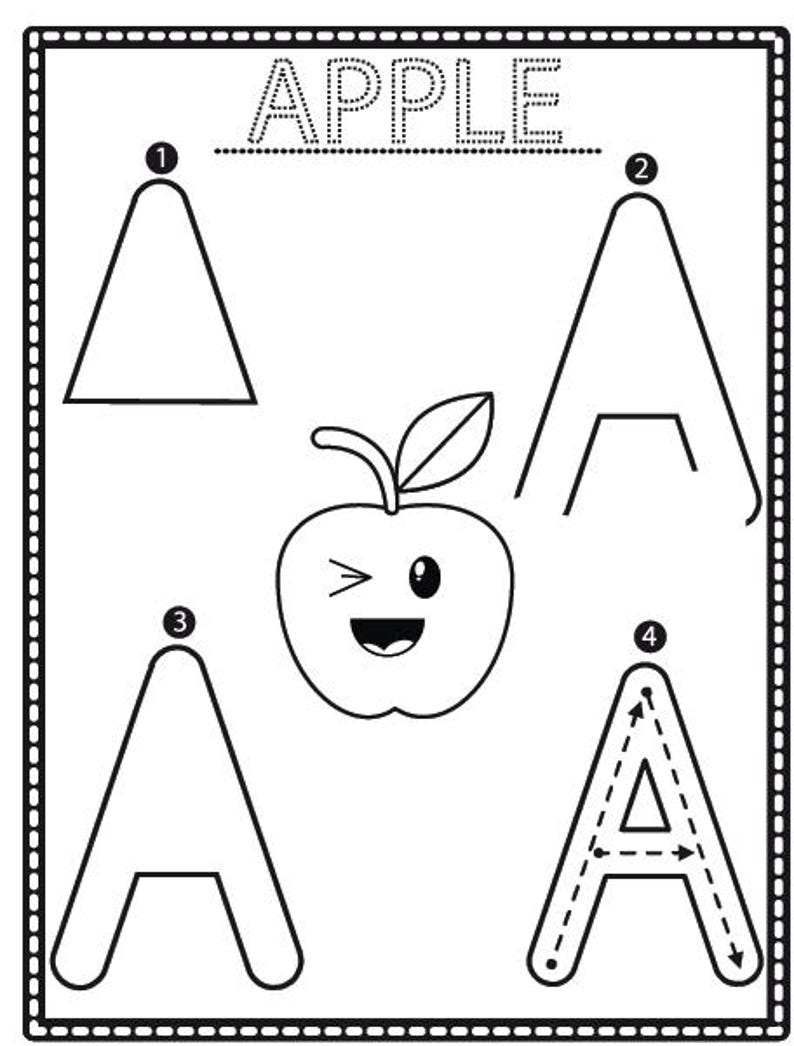 Alphabet Tracing and Drawing Worksheets, Preschool Handwriting Practice ...