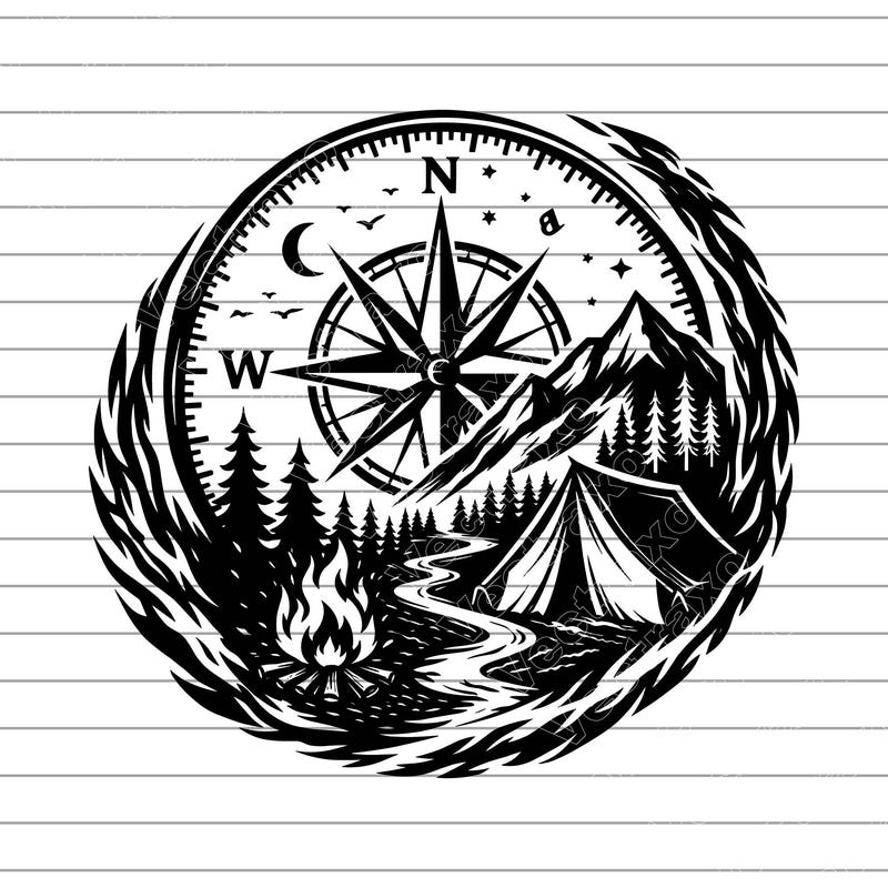 Compass Badge Wall Art - Etsy