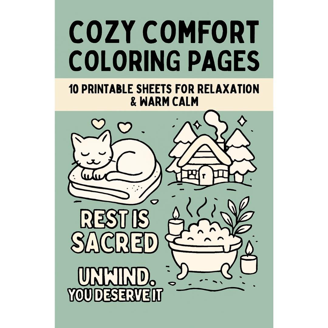 Cozy Comfort Coloring Pages – 10 Printable Self‑care Sheets for ...