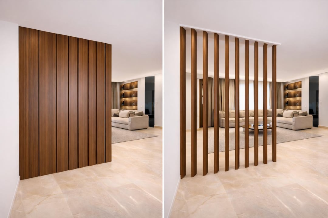 Room Divider Tension Rod Wood Slat System - Etsy