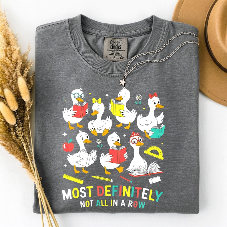 Teacher Ducks in A Row Shirt, Funny Goose Teacher Tee, Elementary ...