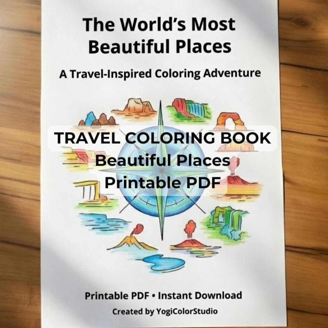 World's Places Coloring Book – Travel Adventure PDF (digital Download ...