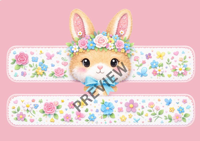 Bunny Paper Crown Printable, Easter Bunny Headband Craft for Kids, DIY ...