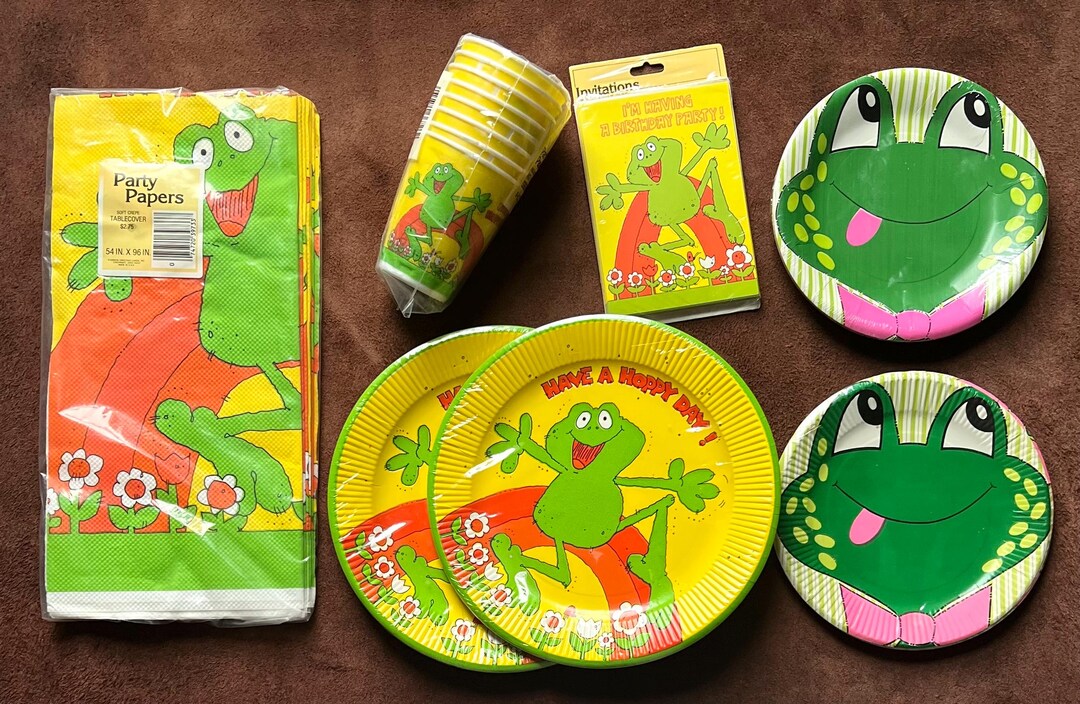 Vintage 80s Frog Themed Birthday Party Table Setting and Invitations - Etsy
