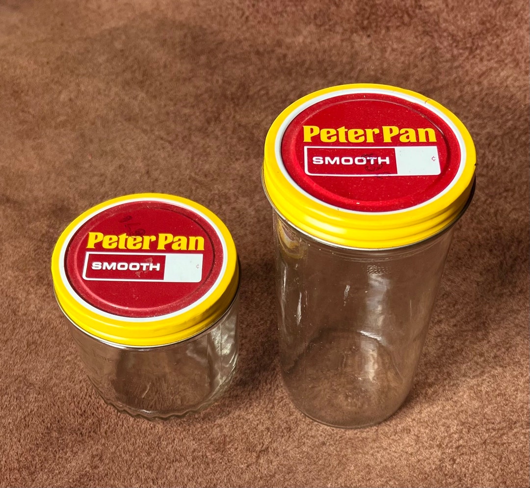Vintage PETER PAN Peanut Butter Glass Jars - Etsy