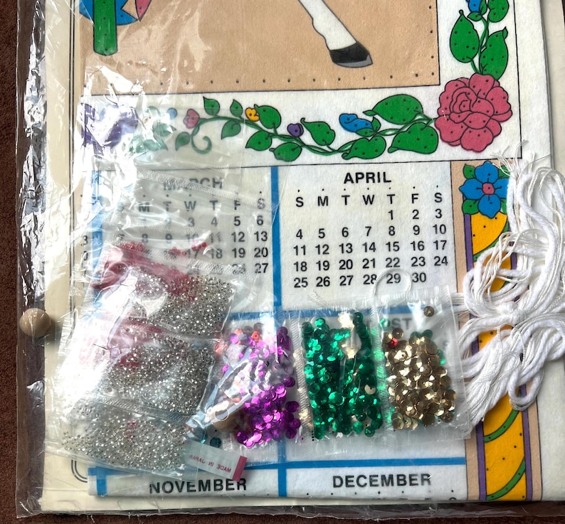 Vintage 90s “jeweled” 1993 Calendar Kit - BUCILLA - Etsy