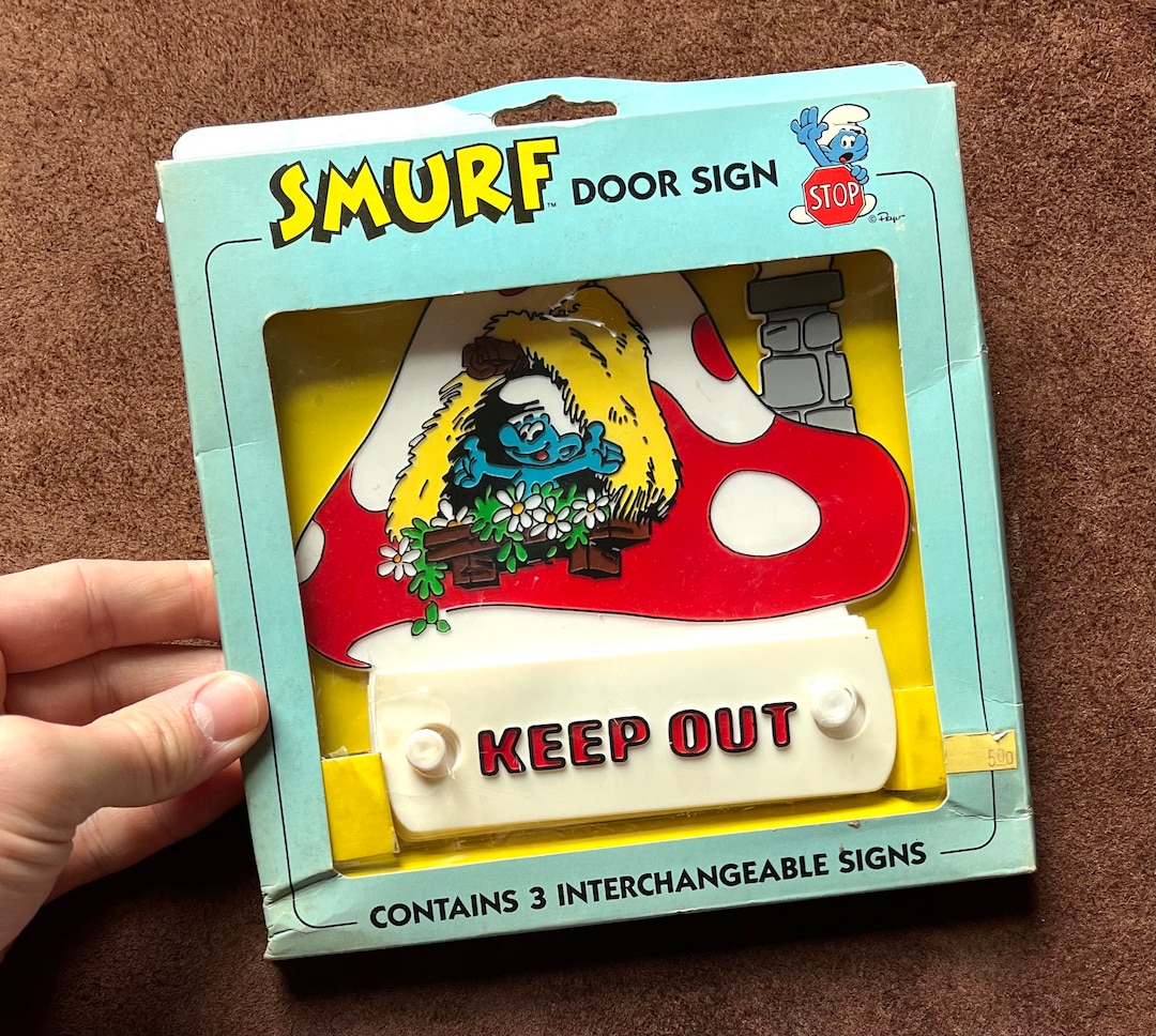 Vintage Early 80s SMURF DOOR SIGN - Interchangeable - Etsy