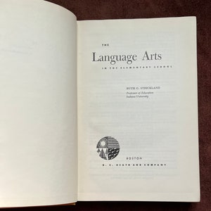 Vintage 1950s Hardcover Book - the Language Arts One the Elementary ...