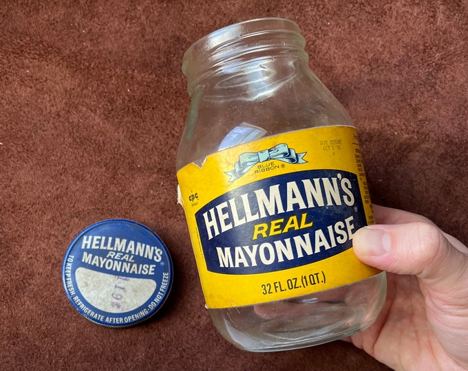 1970s HELLMANN’S MAYONNAISE Glass Jar - Etsy