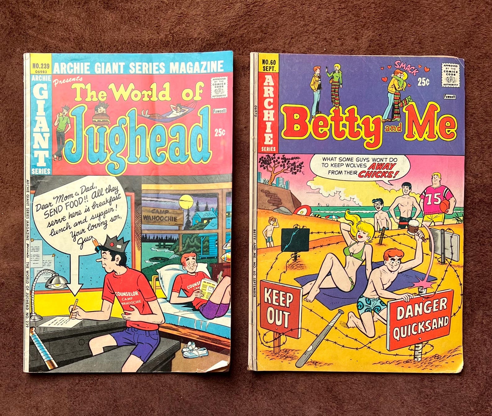Two Vintage 1970s ARCHIE Comic Books - Betty and Me - Jughead - Etsy