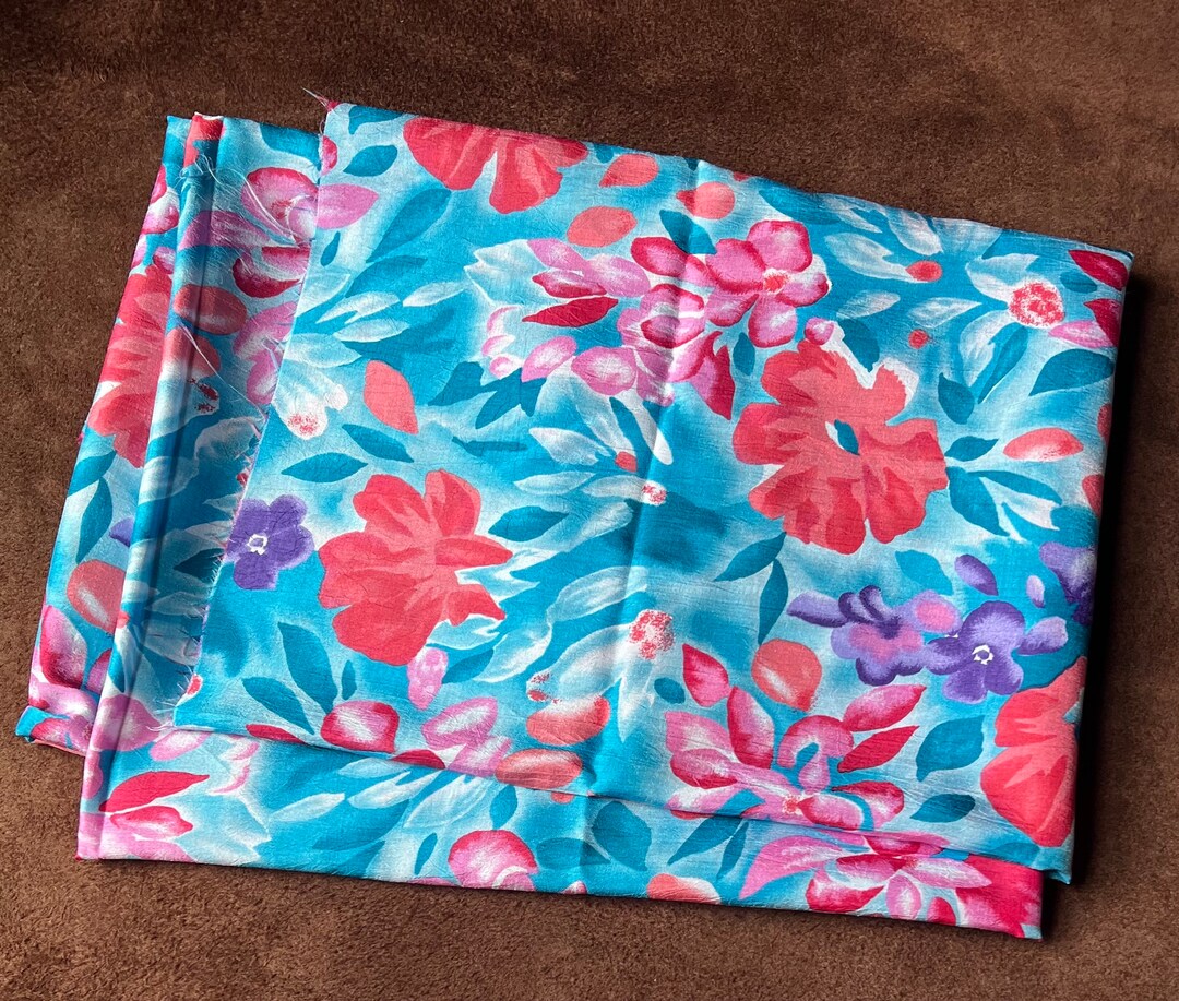 80s 90 Fabric Vintage Floral Material - JOHN KALDOR - Etsy