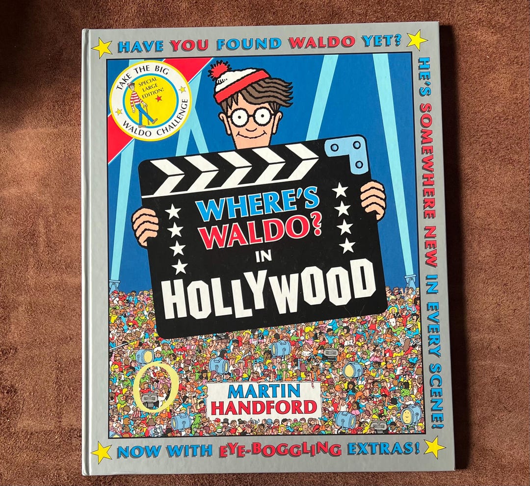 Vintage 90s Special Large Edition WHERES WALDO in HOLLYWOOD Childrens ...