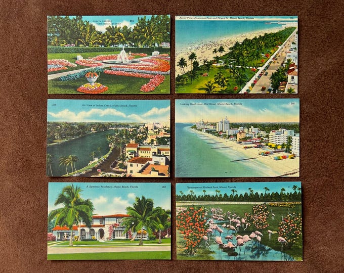 Vintage Miami Florida Postcard Collection - Etsy