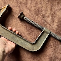 Antique Cirea 1900 All Wood Table Top Clamp Great Patina Works Smooth ...
