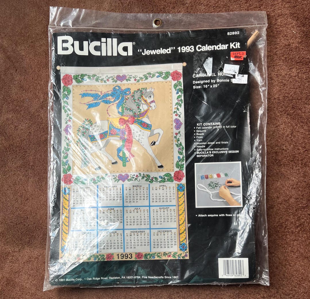 Vintage 90s “jeweled” 1993 Calendar Kit - BUCILLA - Etsy