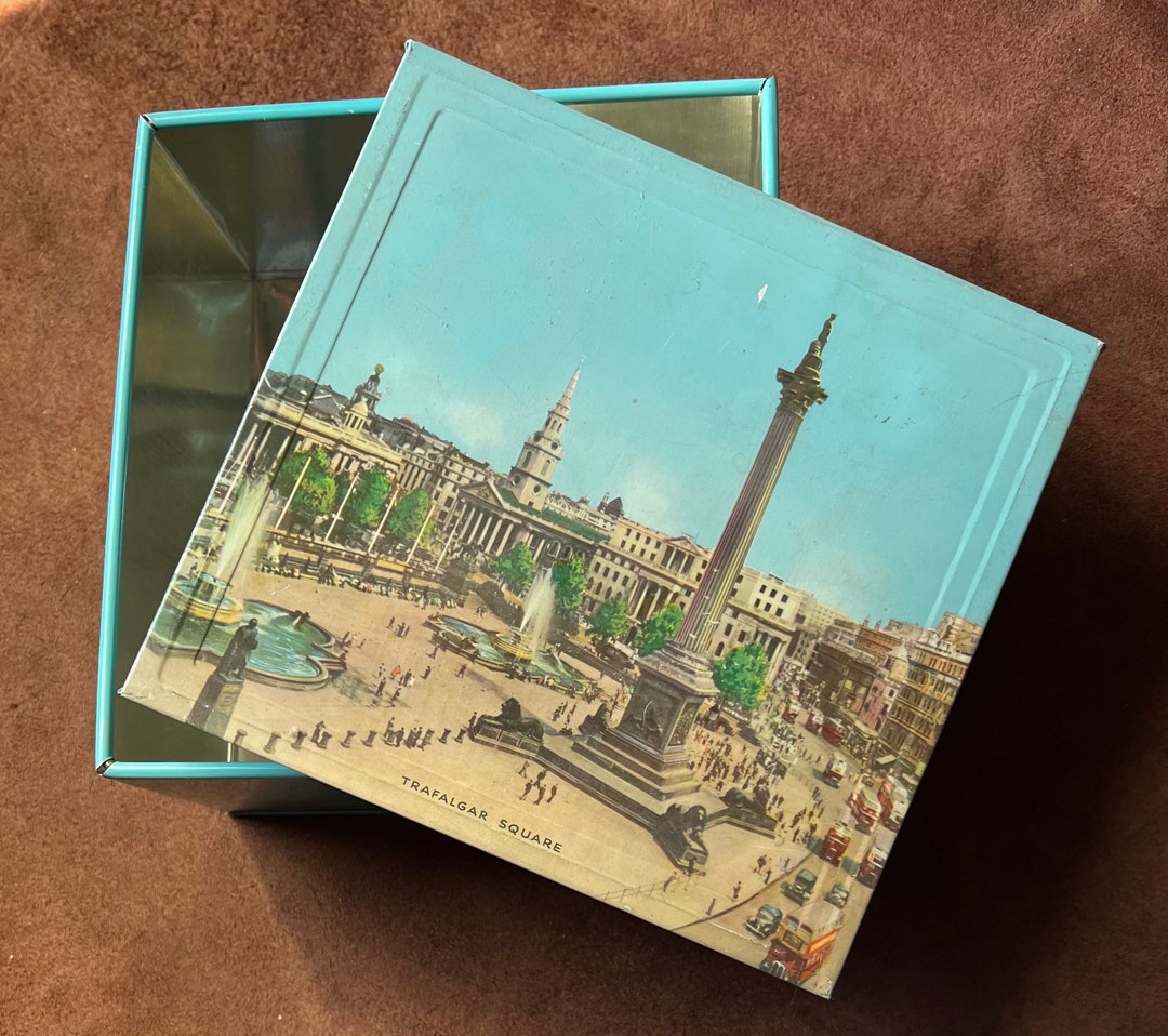 Vintage London Themed Square Tin Box - Etsy
