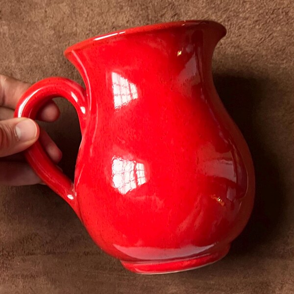 Red Ceramic Pitcher - Etsy