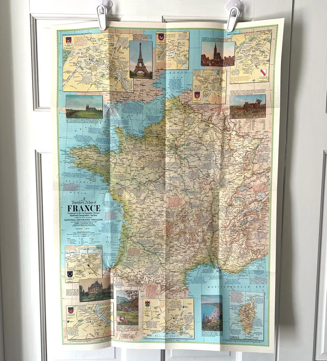Map of FRANCE - Vintage 60s 70s National Geographic - Etsy