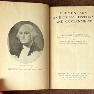1911 Text Book Elementary American History and Government - Etsy