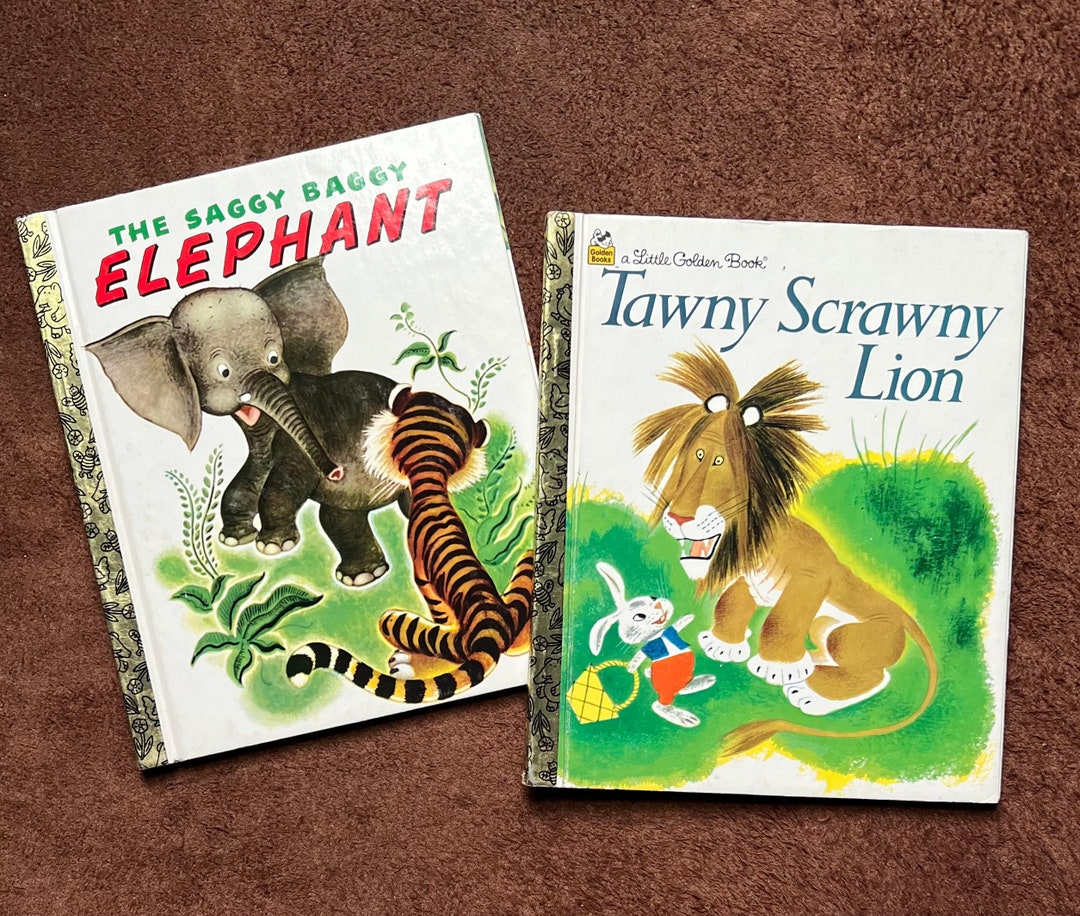 70s 80s Little Golden Books Saggy Baggy Elephant and Tawny Scrawny Lion - Etsy