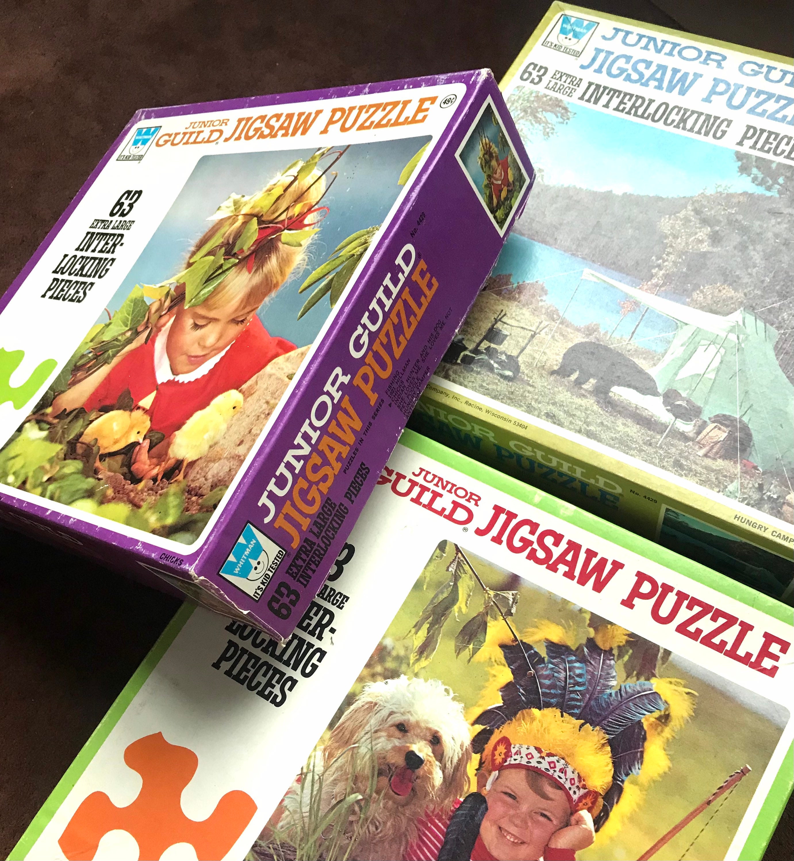 Set of 3 60s 70s WHITMAN Jigsaw Puzzles - Etsy