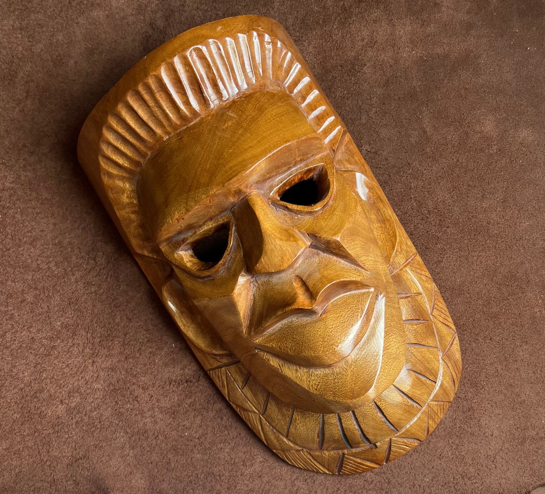 Vintage Wood Mask Wall Decor - Etsy