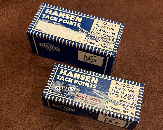 Vintage HANSEN Tack Points Staple Gun Staples in Boxes - Etsy