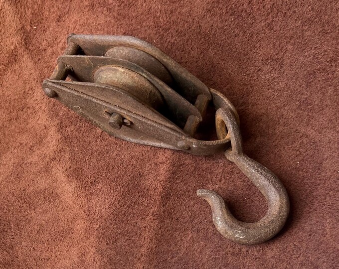Vintage Rustic Double Pulley With Hook - Etsy
