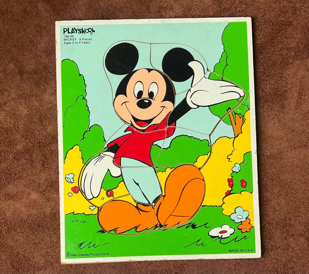 Vintage MICKEY MOUSE Wood Frame Tray Puzzle - PLAYSKOOL - Etsy