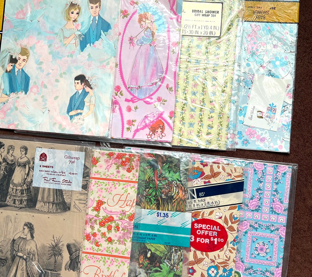 Vintage Assorted Gift Wrap Wrapping Paper - Etsy