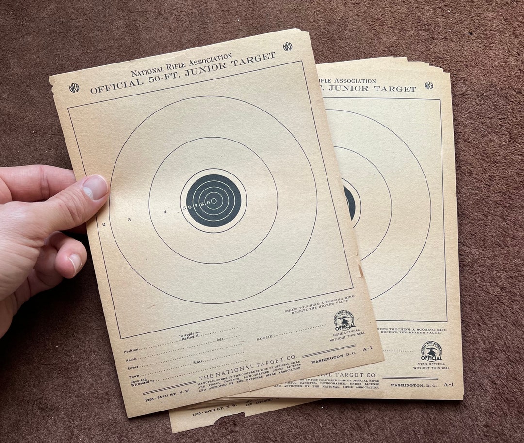 Vintage NRA Official Junior Rifle Paper Target - Etsy