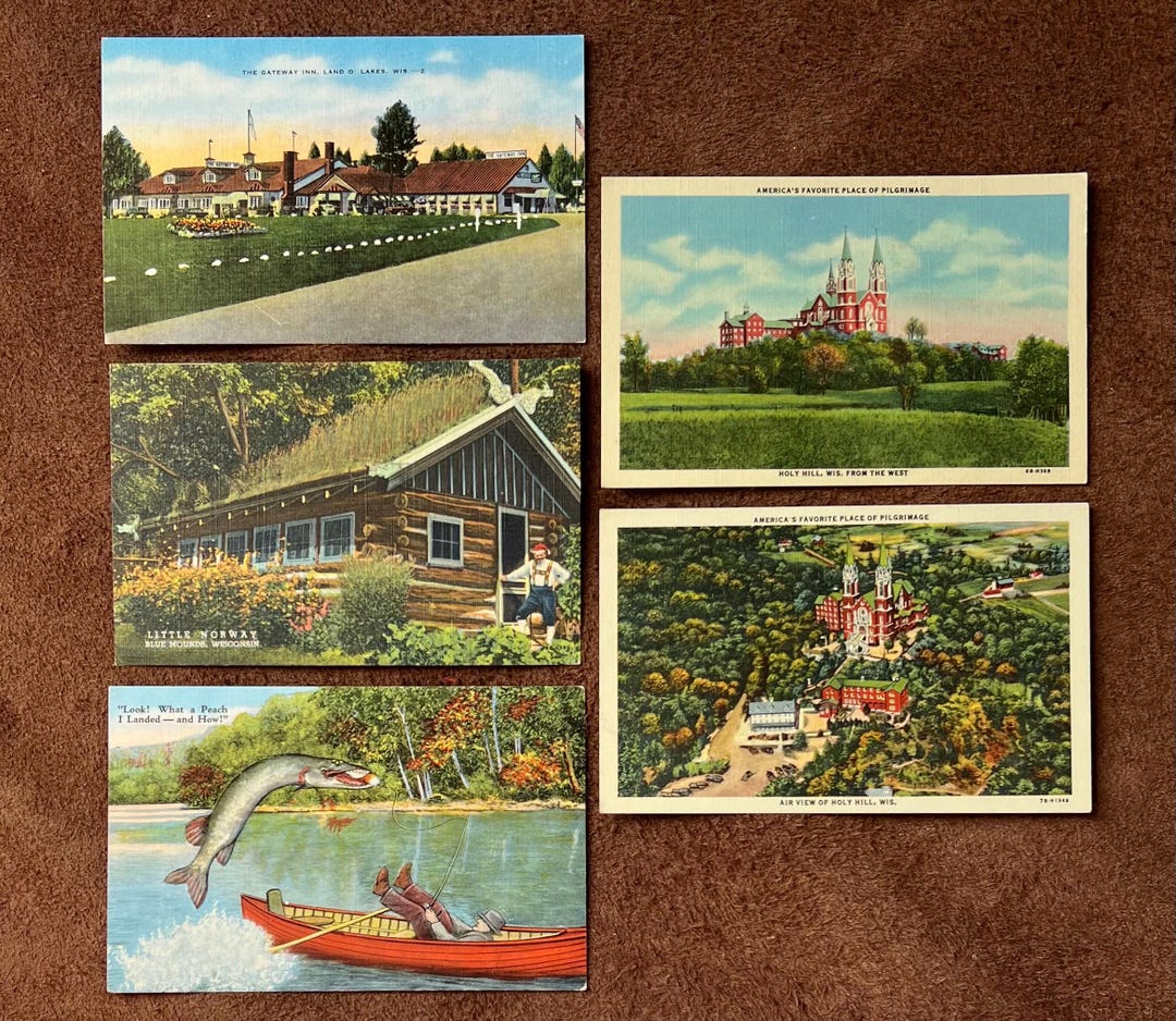 Vintage Wisconsin Postcards Collection - Etsy