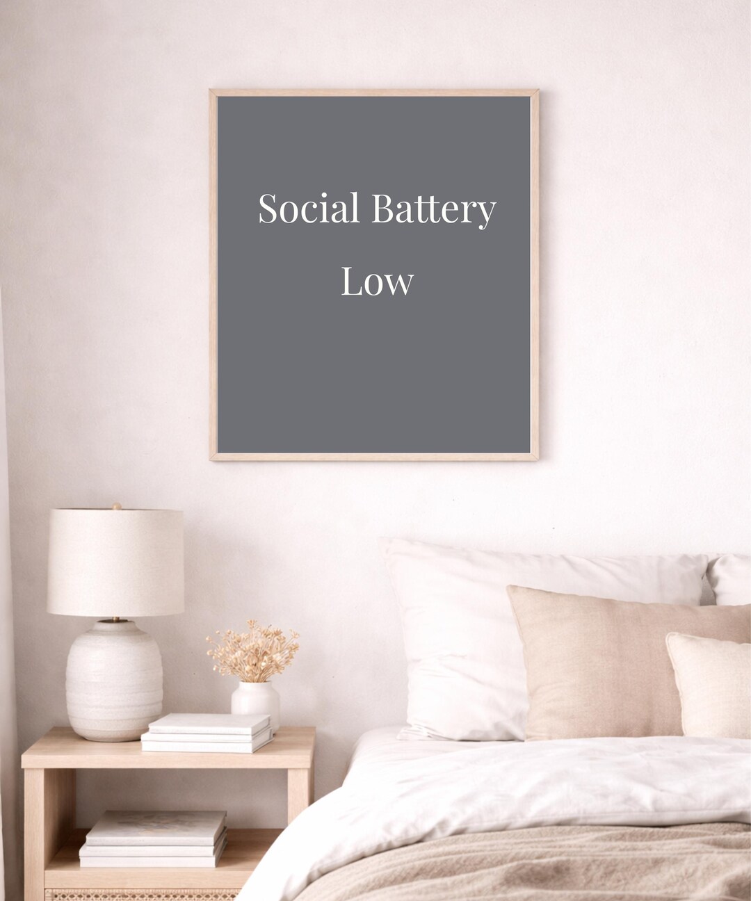 Social Battery Low. Wall Art, Printable Digital Download in Charcoal - Etsy