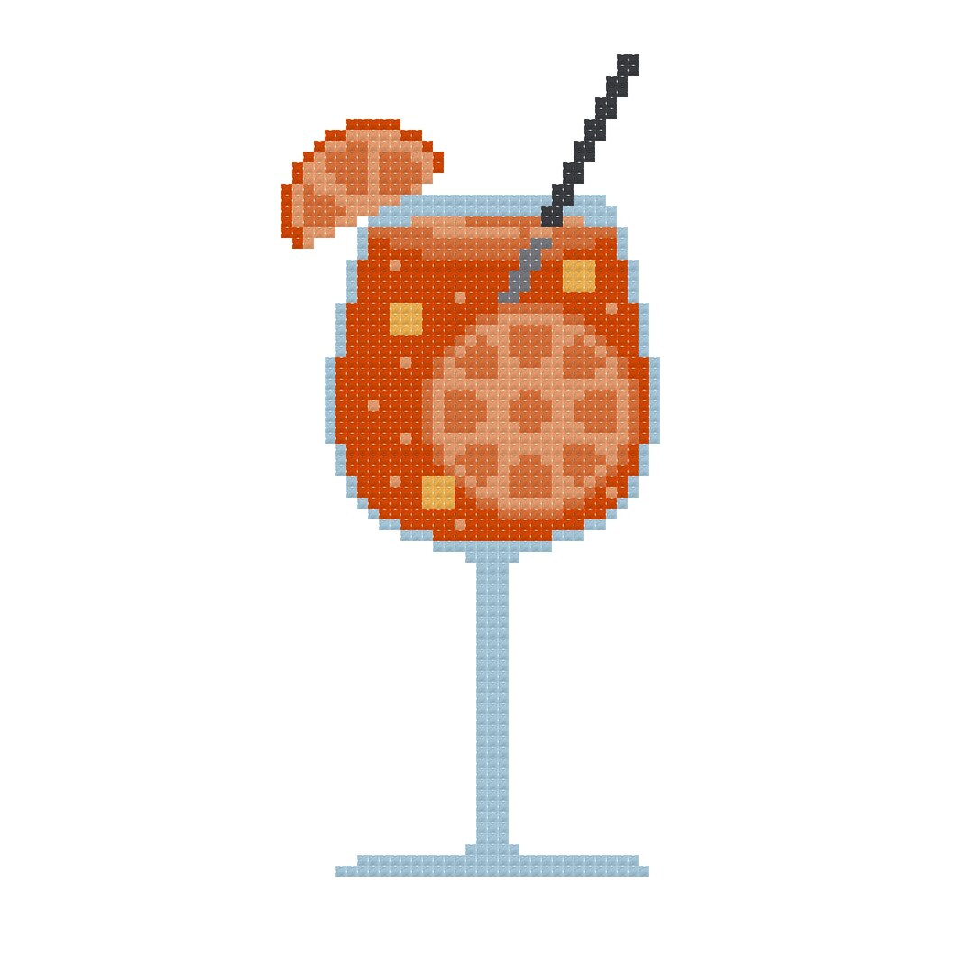 DIY Needlepoint Aperol Spritz Pattern | Digital Chart for Painting Your ...