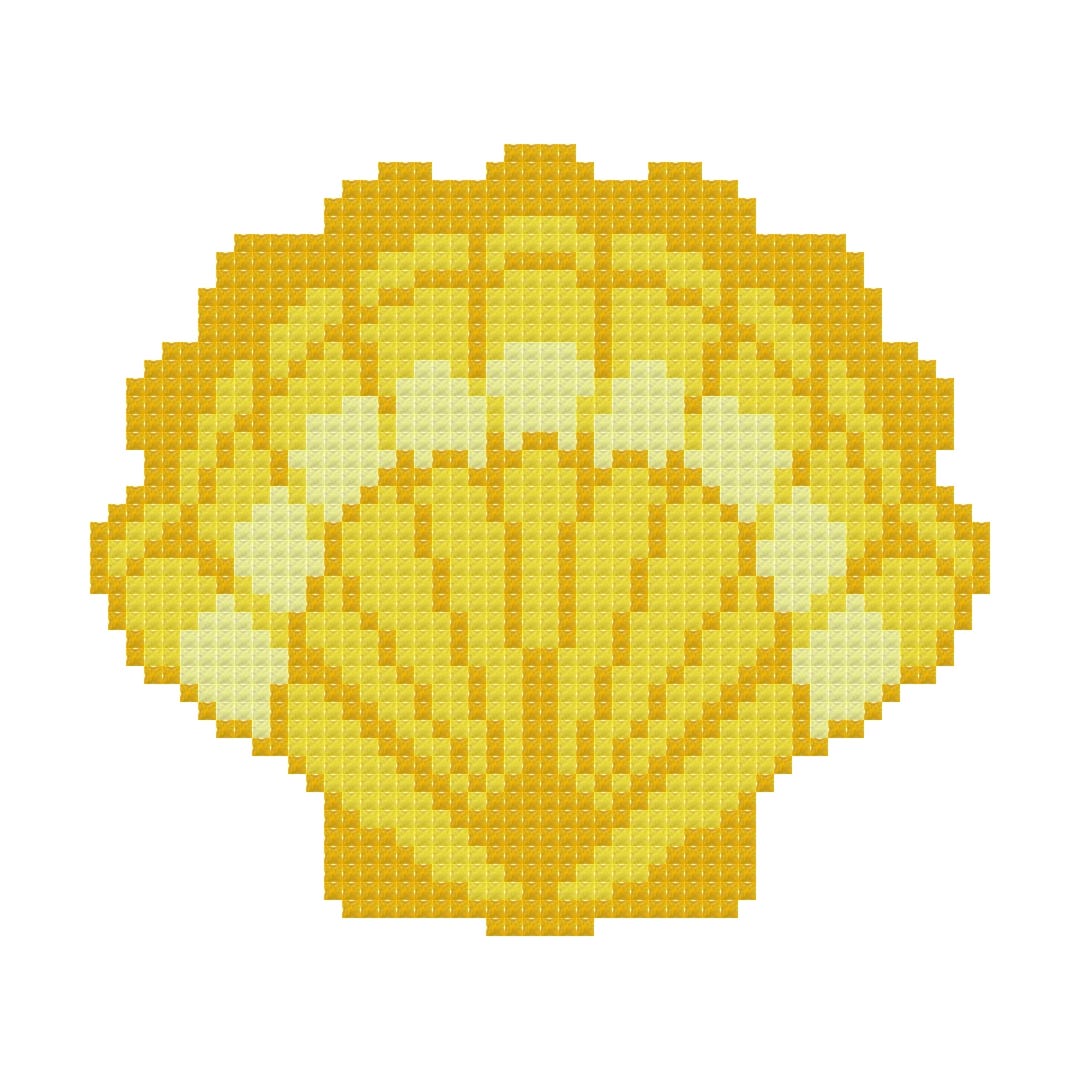 DIY Needlepoint Lemon Scallop Shell Pattern | Digital Chart for ...