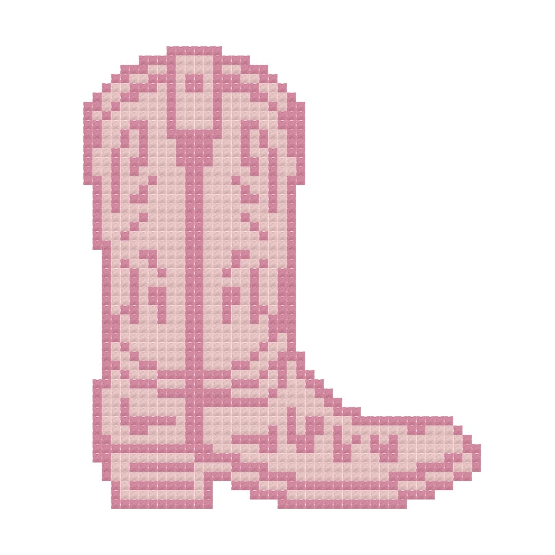 DIY Needlepoint Cowgirl Boot Pattern | Digital Chart for Painting Your ...