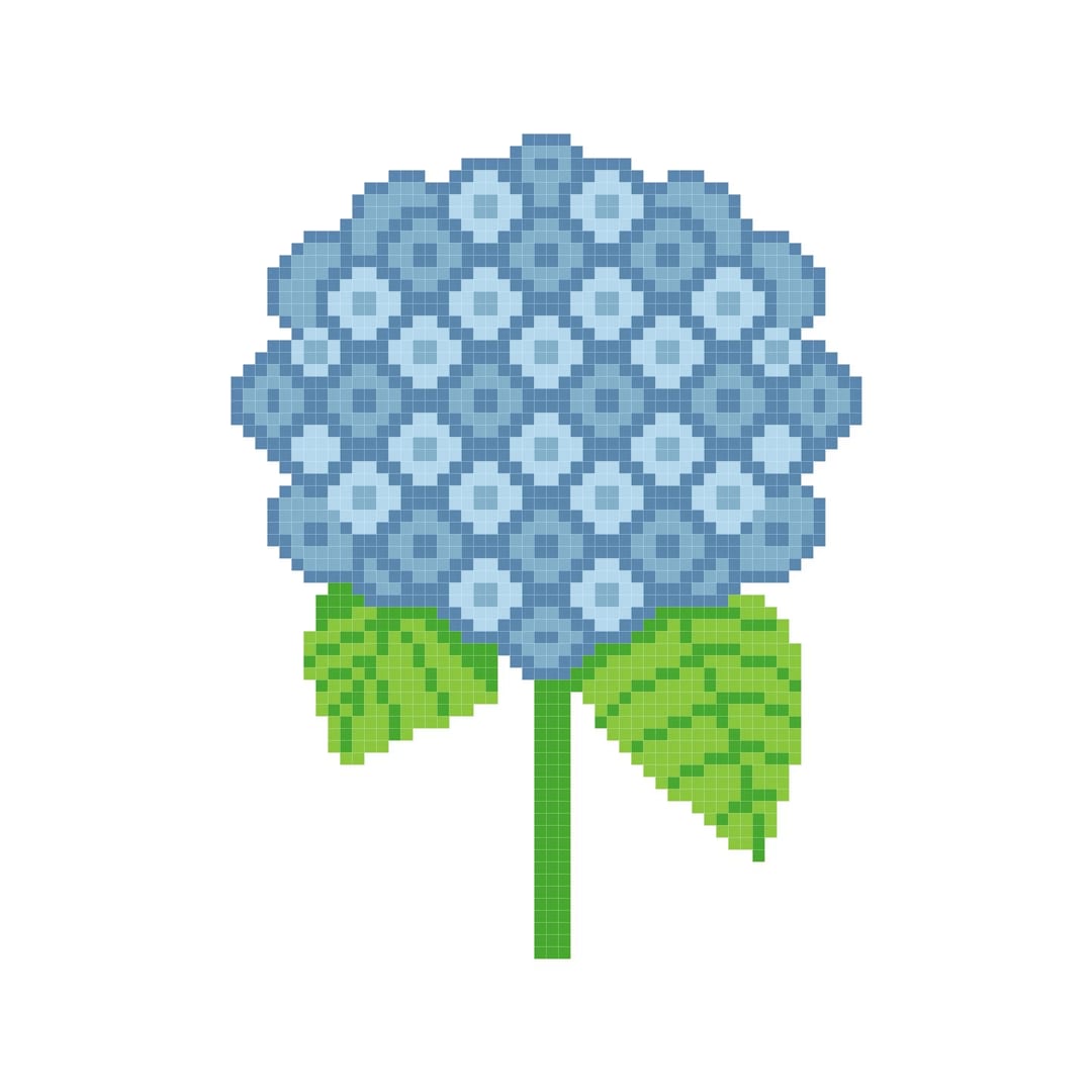 DIY Needlepoint Hydrangea Flower Pattern | Digital Chart for Painting ...