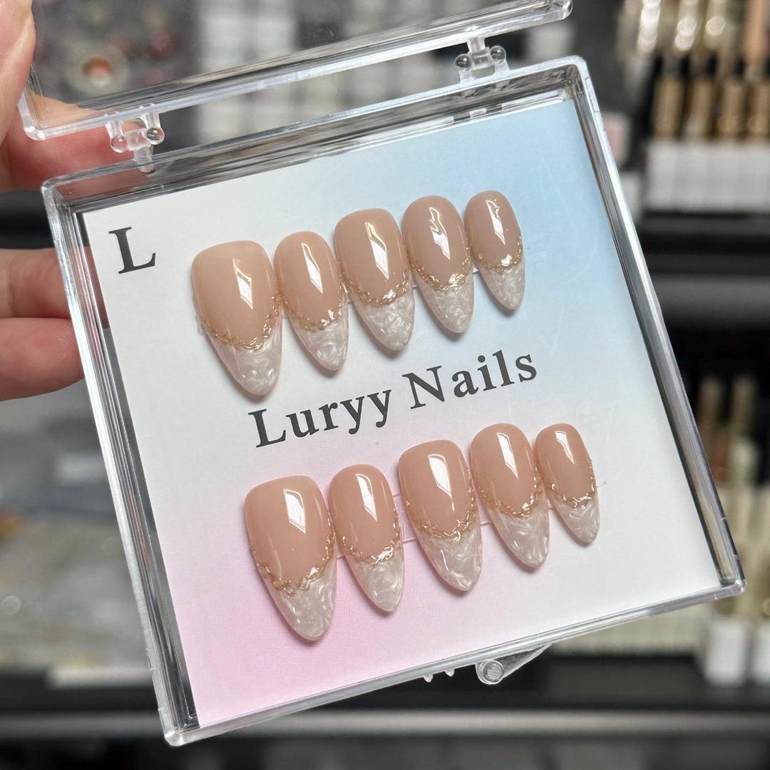 Bare Beige Press on Nails: Handmade Faux Acrylic Gel Nails - Etsy