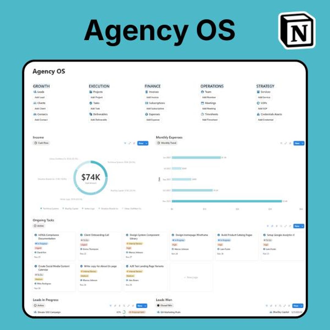 Notion Agency Operating System – CRM, Client Portal & Project ...