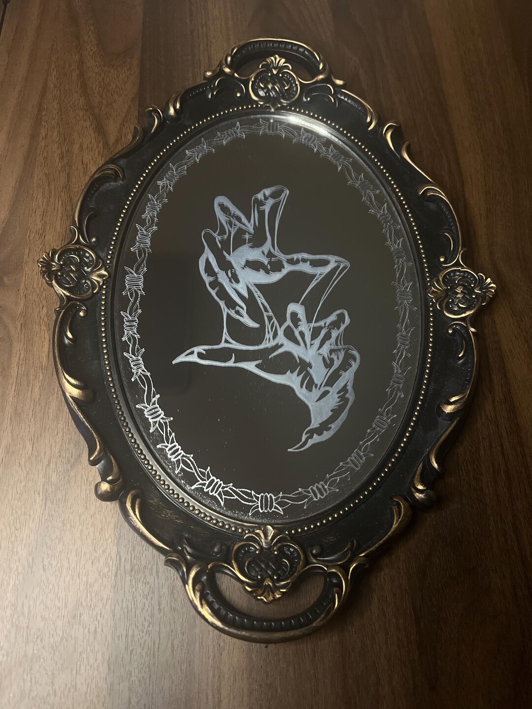 Twisted Embrace • Mirror Etching – Gothic Wall Art Decor - Etsy