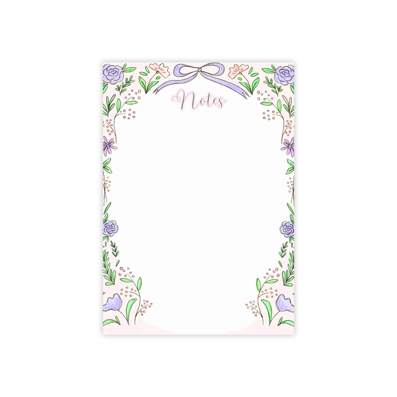 Floral Border Notes Post-it Note Pad | Floral Notepad - Etsy Portugal