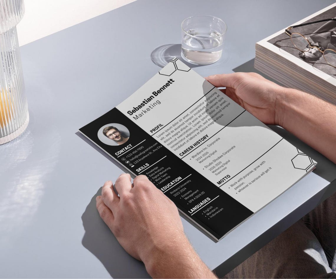 ATS Resume Template | Modern CV Design, Editable in Canva - Etsy