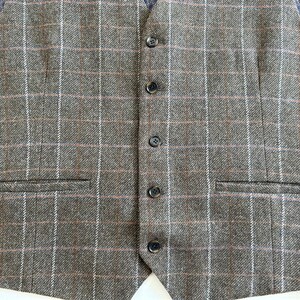 Mens Tweed Check Wool Waistcoat-vintage Country Style Vest-fully Lined ...