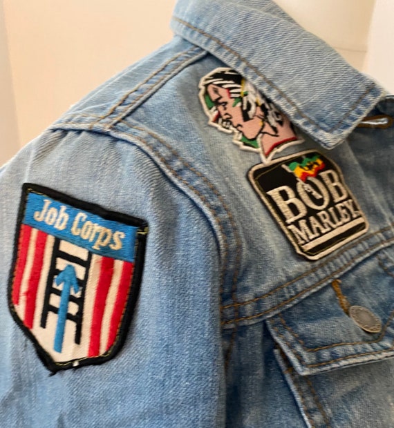 Womens Denim Jacket -Retro Patches -Motorsport Motorb… - Gem